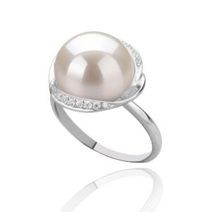 Wendy White 11-12mm AAA Quality Freshwater 925 Sterling Silver Cultured Pearl Ring For Women - Size-8