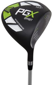 pinemeadow golf pgx offset driver (ladies, right hand, graphite, ladies flex) black/green/white