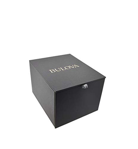 Bulova Men's Modern Stainless 3-Hand Quartz Watch, Black Rectangle Dial with Diamonds Style: 96D145