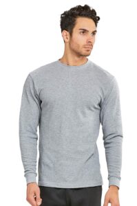 men's classic waffle-knit heavy thermal top (m, heather gray)