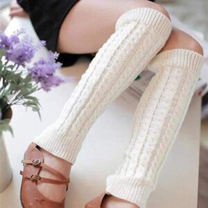 Ueerdand Leg Warmers for Women 4 Pairs Winter Warm Long Boot Knit Knee High Socks