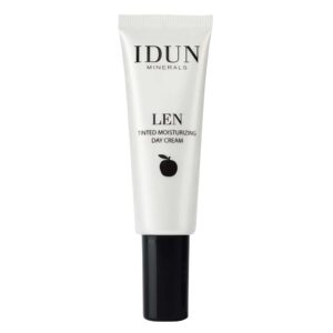 idun minerals - len tinted day cream - infused with vitamin e and c - gentle on the skin - ideal for sensitive and dry skin - contains nourishing and moisturizing oils - light - 1.76 oz