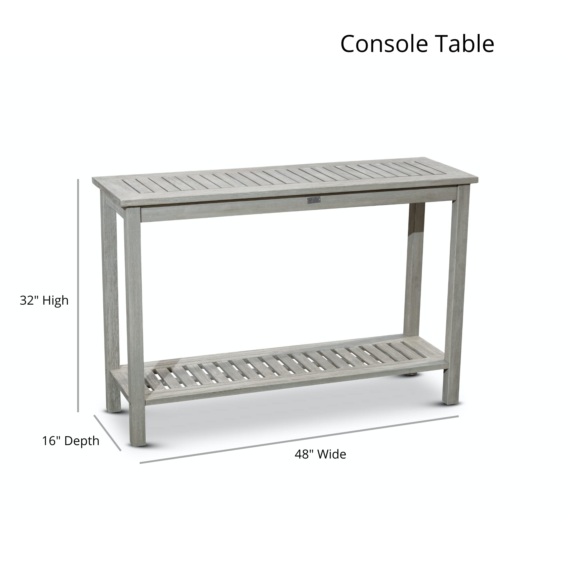 DTY Outdoor Living Longs Peak Eucalyptus Console Table, Driftwood Gray