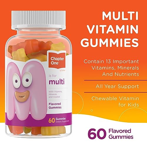 Zahler - Chapter One Kids Multivitamin Gummy with 13 Vitamins & Nutrients (60 Flavored Gummies) - Certified Kosher Kids Vitamins Including Vitamin C, D3, Zinc & More - Delicious Multivitamin Gummies