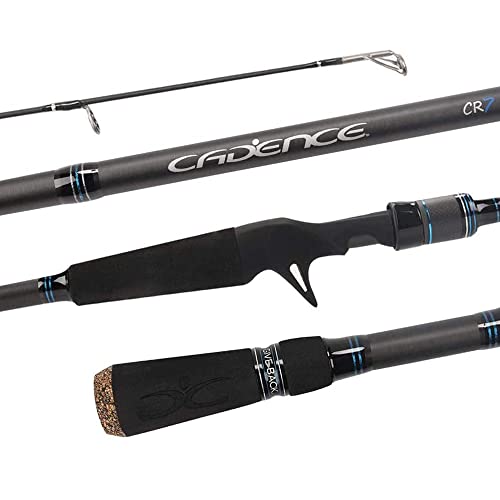 Cadence CR7B Baitcasting Rods Fast Action Fishing Rods Super Lightweight Sensitive Portable Casting Rods 40 Ton Carbon Fuji Reel Seat Stainless Steel Guides with SiC Inserts Baitcast Rods