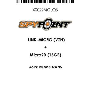 SPYPOINT Link Micro with 16GB MicroSD (Smallest on The Market!) Wireless/Cell Trail Camera, 4 Power LEDs, Fast 4G Photo Transmission w/Preactivated SIM, Fully Configurable via App (Link-Micro-V)