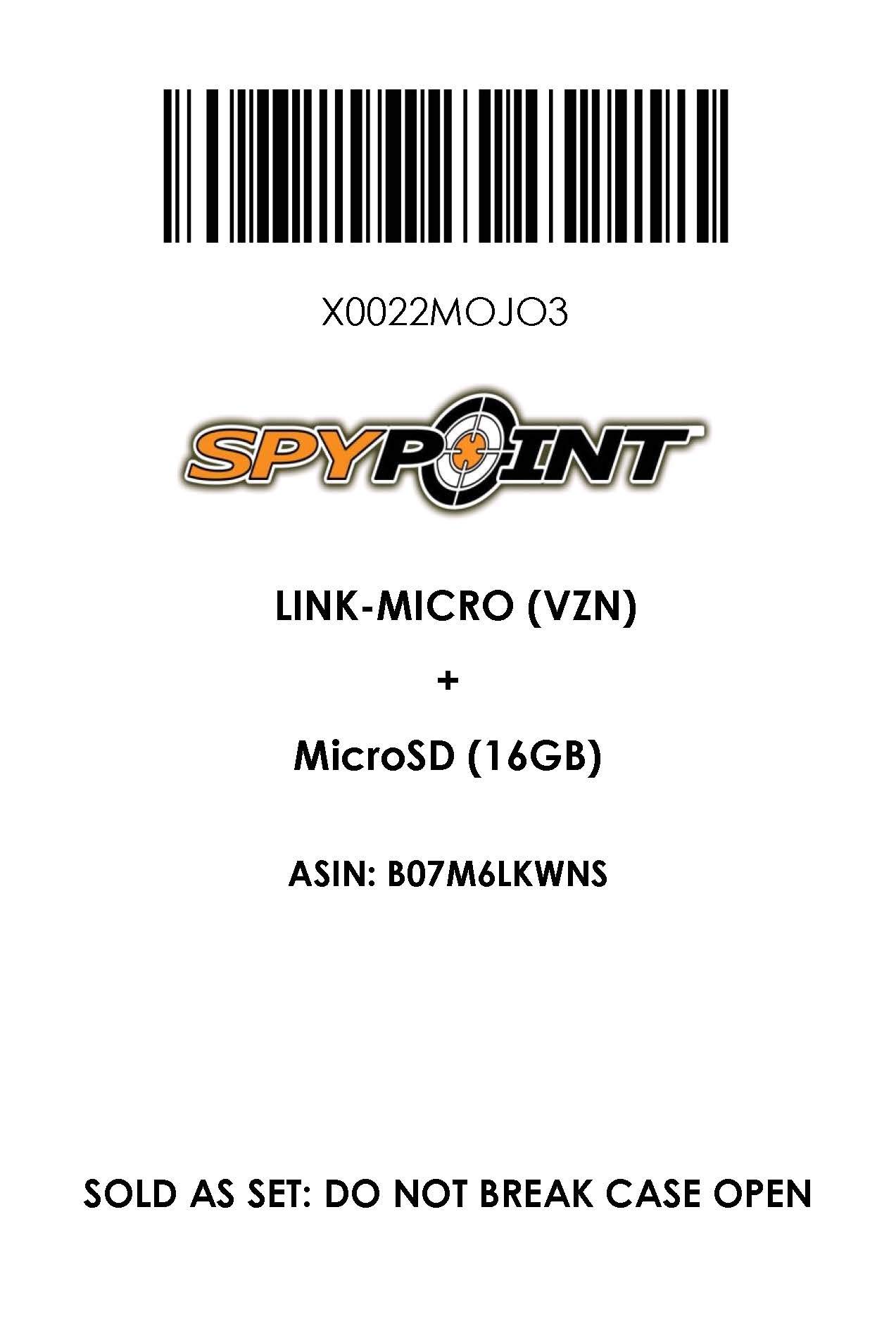 SPYPOINT Link Micro with 16GB MicroSD (Smallest on The Market!) Wireless/Cell Trail Camera, 4 Power LEDs, Fast 4G Photo Transmission w/Preactivated SIM, Fully Configurable via App (Link-Micro-V)