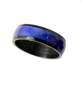 the quiet witness s14 black stainless steel 8mm wide mood ring endless band color changing 1970's excellent quality (10)