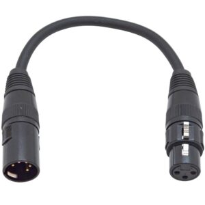 seismic audio - sapt516-6 inch 3 pin xlr female to 5 pin xlr male dmx turnaround adapter cable for pa dj equipment - xlr3f to xlr5m