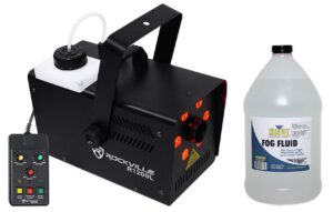 rockville r1200l led dmx fog machine fogger+remote+gallon of chauvet fluid juice