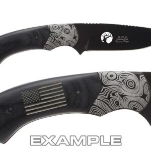 Elk Ridge 8.3" Pakkawood Handle Fixed Stainless Steel Blade Hunting Knife ER-200-09BK Laser Engraved by NDZ Performance - Live Free or Die Script