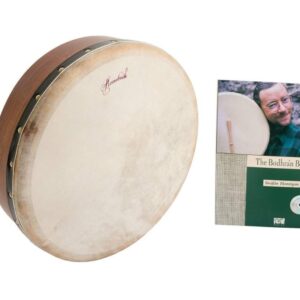 Includes: 14 inch Irish Celtic Bodhran Drum W/Fixed Goatskin Head ~ Solid Sheesham Frame + The Bodhran Drum Book & Cd