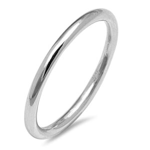 thin stackable rounded wedding ring new .925 sterling silver band size 13