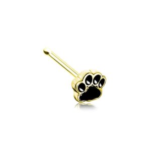 golden animal lover paw print nose stud ring