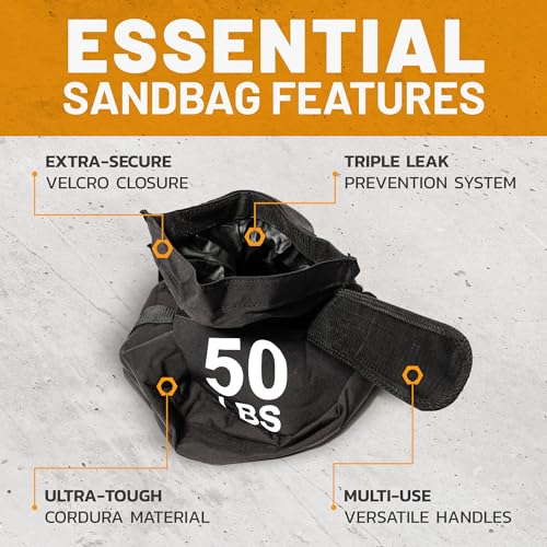 Sandbags for Working Out [Bells of Steel] Workout Sand Bag, Commercial and Home Gym Sand Bags for Weight Training, Strongman Training with Handles for Fitness, Cross, Strength Training - 150 lb