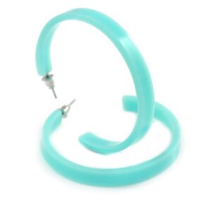 50mm trendy mint acrylic/plastic/resin hoop earrings