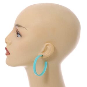 50mm Trendy Mint Acrylic/Plastic/Resin Hoop Earrings