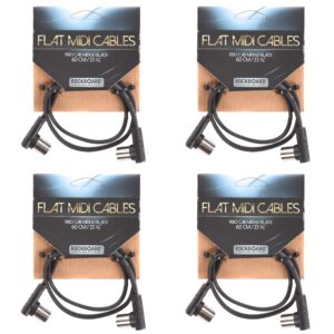 rockgear midi cable, 60cm / 23.62" black 4 pack bundle