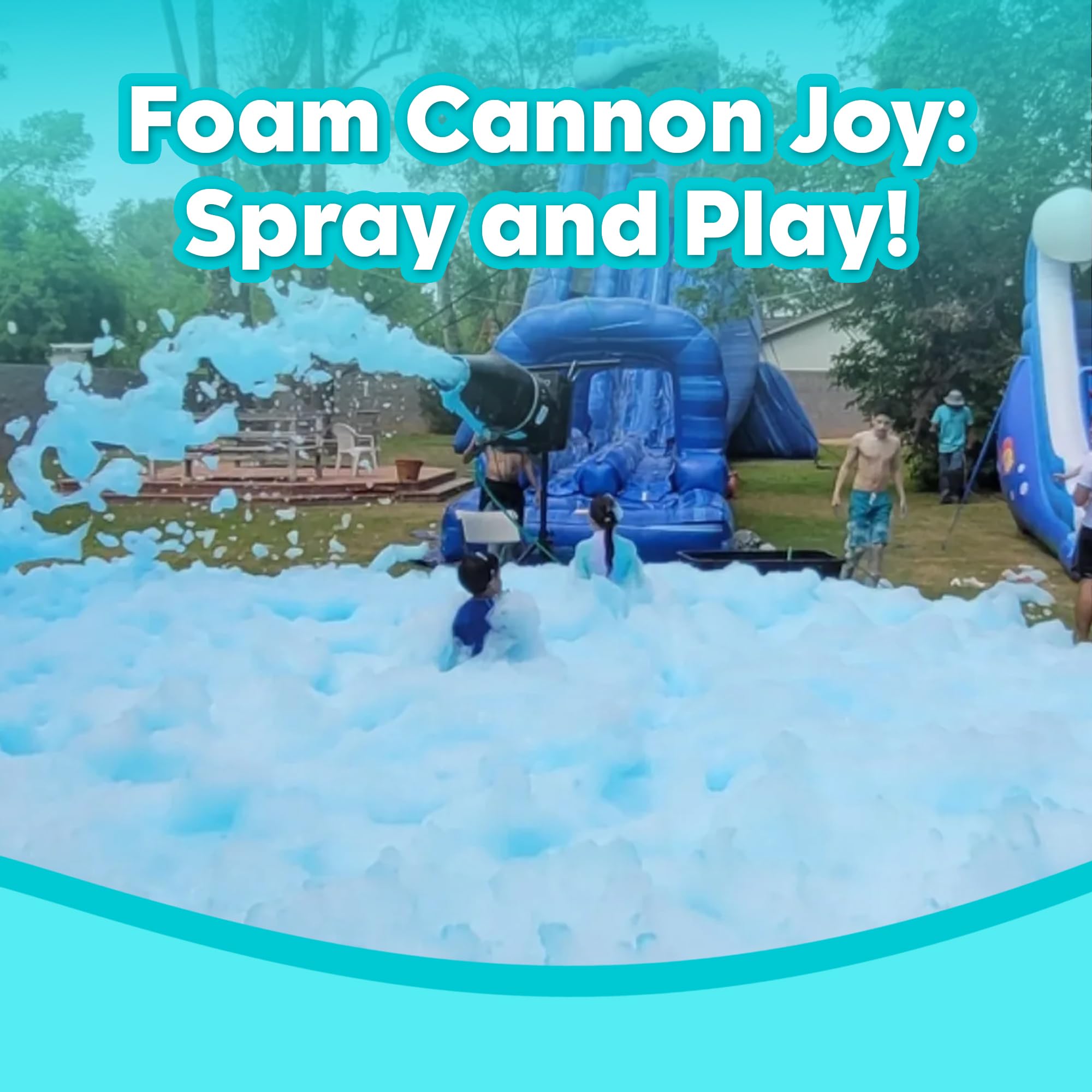 Foam Daddy Large Foam Cannon - Create a Foam Party Experience with This Big Foam Machine! Shoots 20-24ft of Foam Solution - Ideal Home Party Foam Machine and Foam Maker for Kids