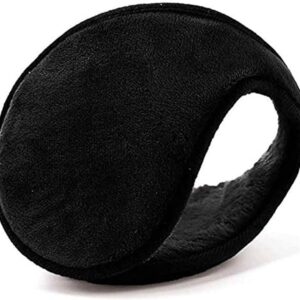 MOCOFO MOClassic Fleece Ear Muffs - Collapsible Behind-The-Head Winter Ear Warmers for Women and Men(BLACK)