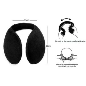 MOCOFO MOClassic Fleece Ear Muffs - Collapsible Behind-The-Head Winter Ear Warmers for Women and Men(BLACK)