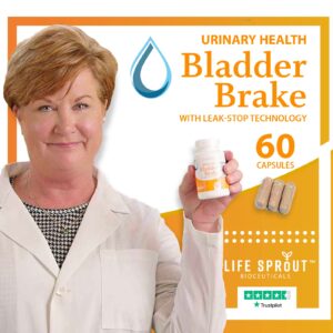 Life Sprout Bioceuticals Bladder Brake with Pumpkin Seed and Soy Seed Extract to Stop Leaks and Decrease Bathroom Breaks and Accidents - 60 Capsules Per Bottles - Made in USA