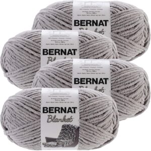 bernat blanket big ball yarn grey, multipack of 4, pale gray 4 pack