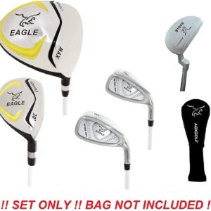 Junior Eagle Graphite Golf Clubs Set for Boys & Girls 9-12yrs: wDriver, Utility Club, Mid &, Short Irons, Putter and Two Head Covers