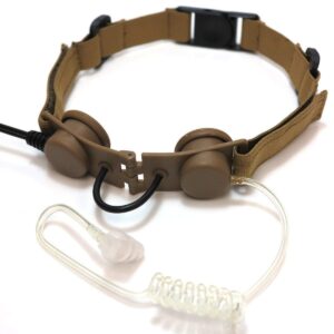 armorwerx covert military throat mic headset (tan)