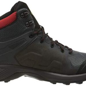 KEEN Men's Explore Mid Waterproof Hiking Boot, Magnet/Fiery Red, 9