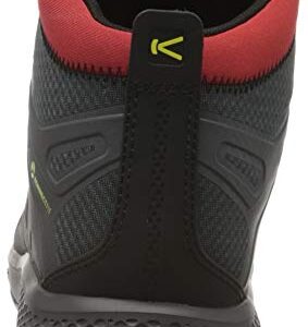 KEEN Men's Explore Mid Waterproof Hiking Boot, Magnet/Fiery Red, 9