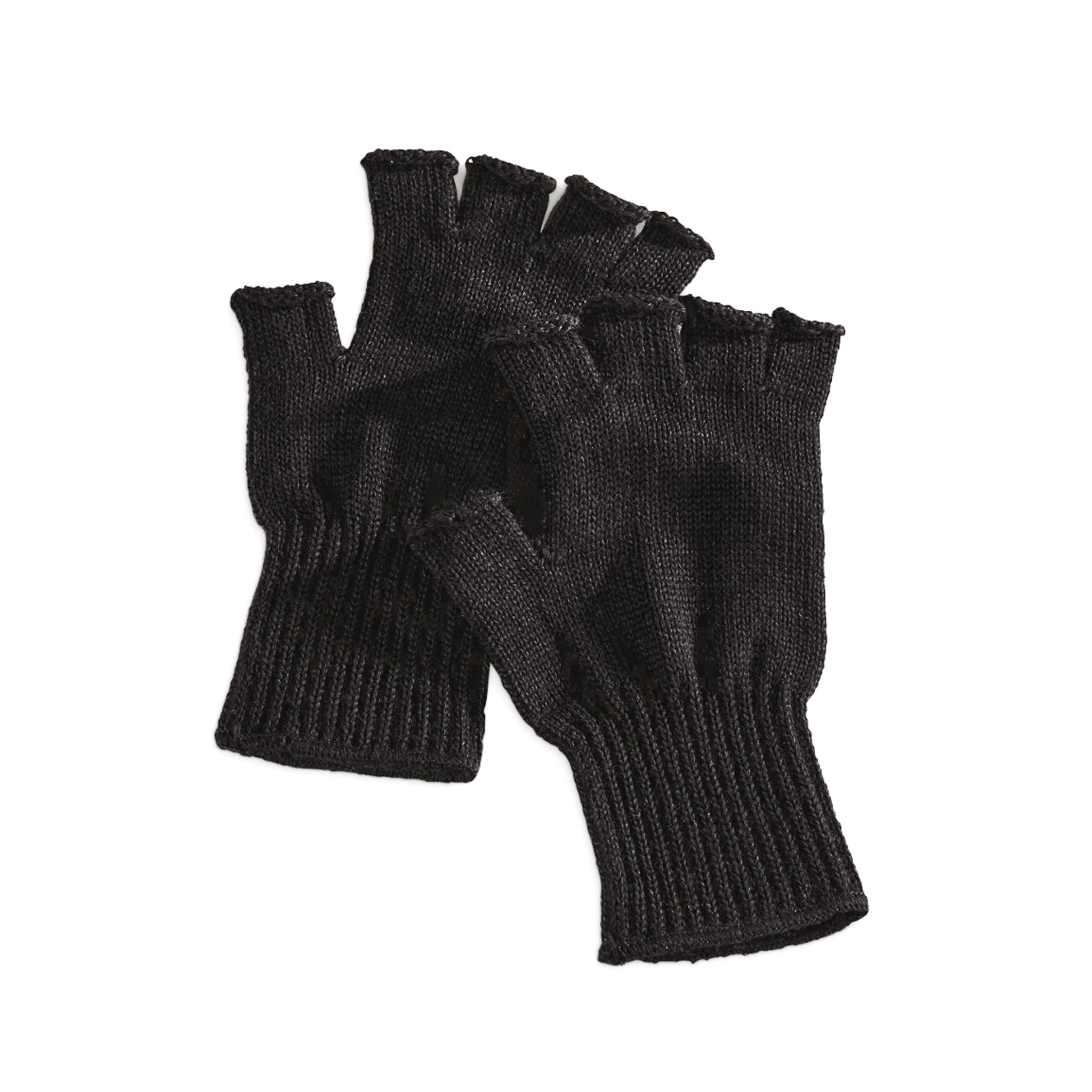 Mcguire Gear GI Wool Fingerless Gloves, Half Finger Outdoor Tactical Gloves, Hunting, Hiking, Cycling and Climbing Gloves (Black)