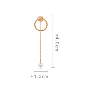 CHOW SANG SANG 18K Rose Gold Akoya 4.5-5.0 mm Pearl Single Dangle Earring for Women 90029E (Sold Single Not Pair)