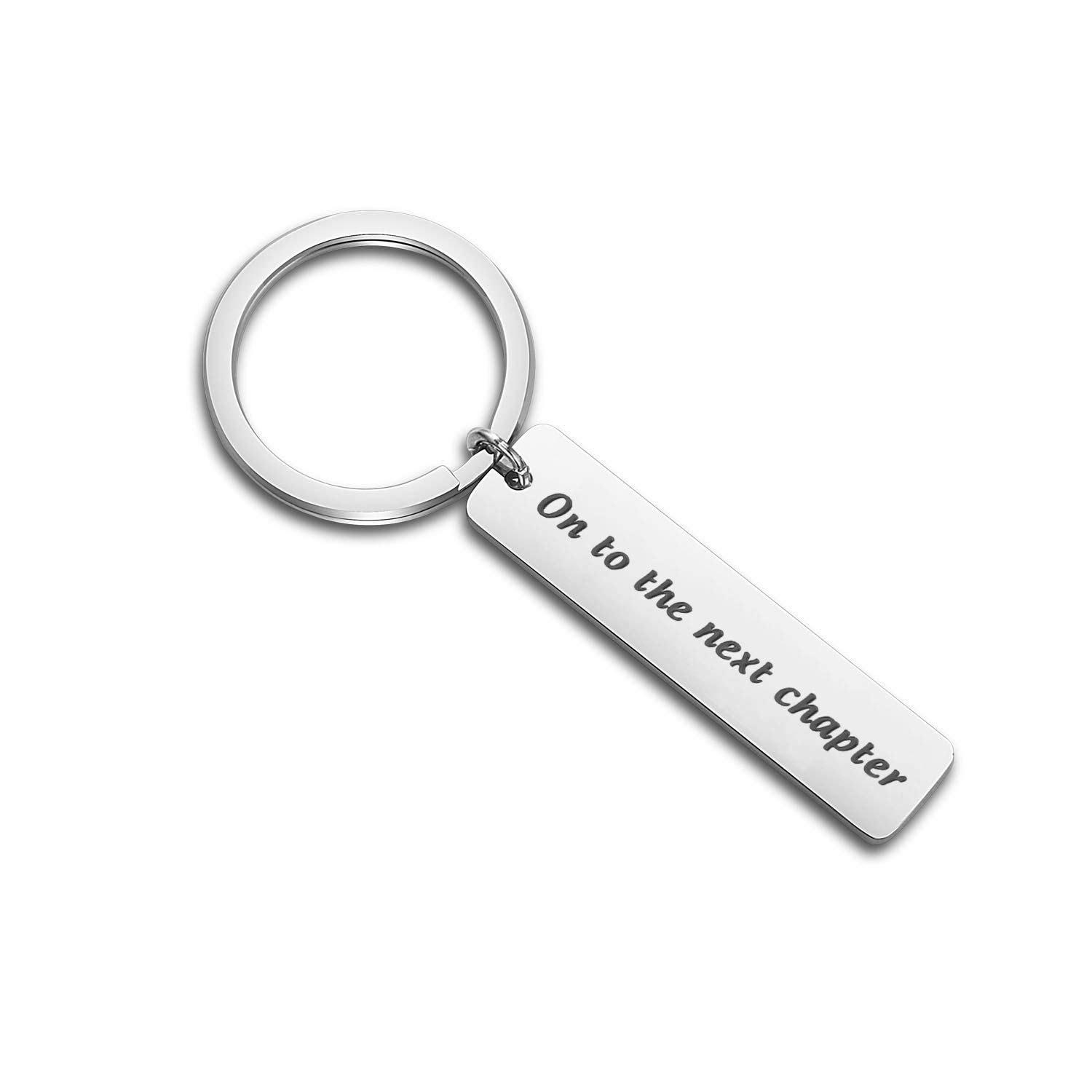 WUSUANED On to the Next Chapter Keychain Retirement Gift Graduation Gift Divorce Gift (Next chapter keychain)