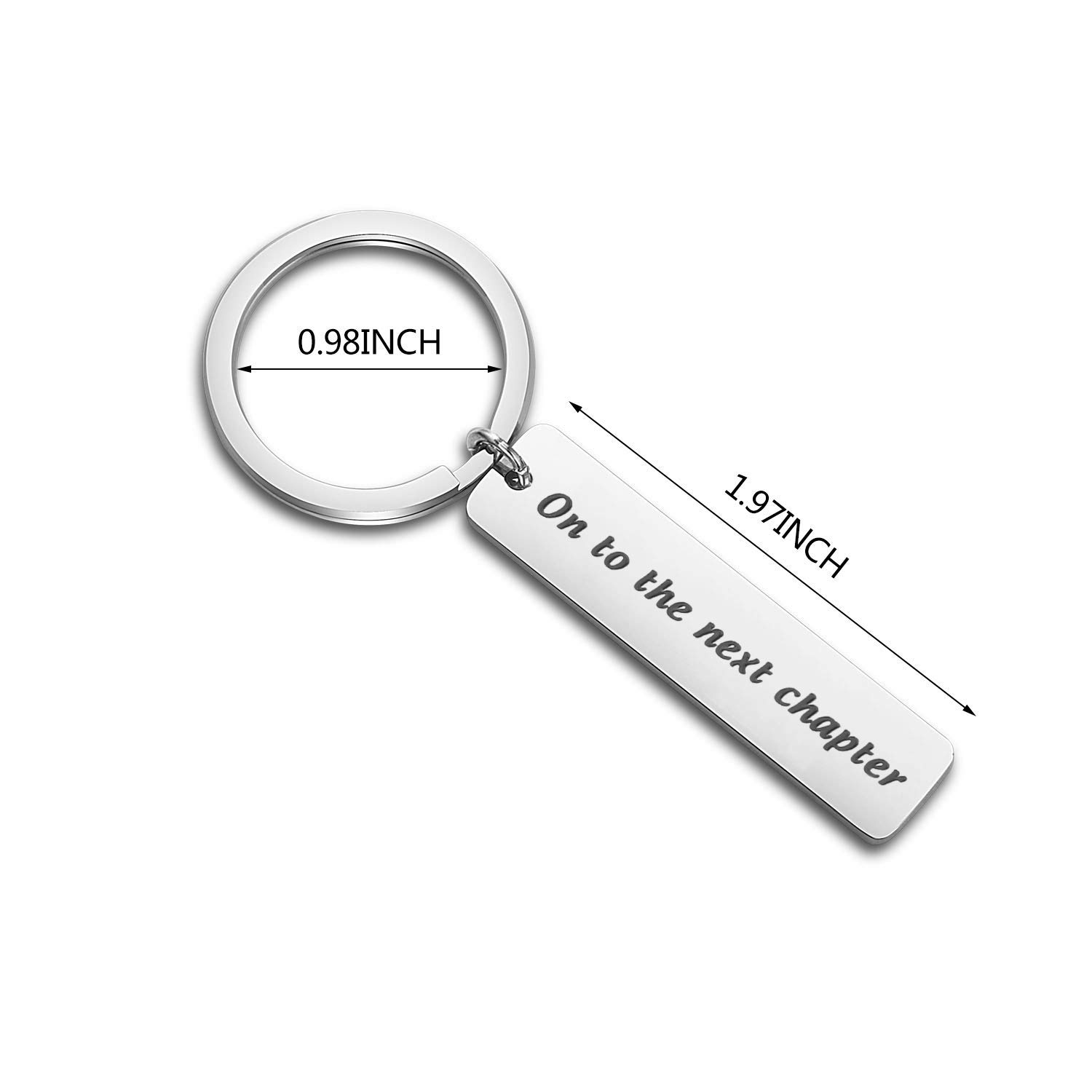 WUSUANED On to the Next Chapter Keychain Retirement Gift Graduation Gift Divorce Gift (Next chapter keychain)