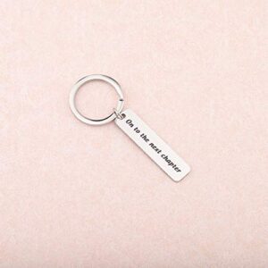 WUSUANED On to the Next Chapter Keychain Retirement Gift Graduation Gift Divorce Gift (Next chapter keychain)