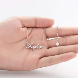 Lutilo 925 Sterling Sliver Custom Name Necklace Personalized Initial Necklaces Pendant Jewelry Gift for Her (Olivia)