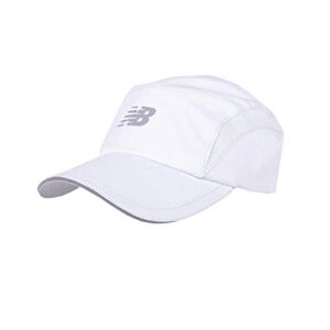 new balance men's and women's 5-panel moisture wicking performance hat, one size, white