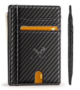 bulliant slim wallet, skinny minimal thin front pocket wallet card holder for men 7cards 3.15"x4.5",gift-boxed