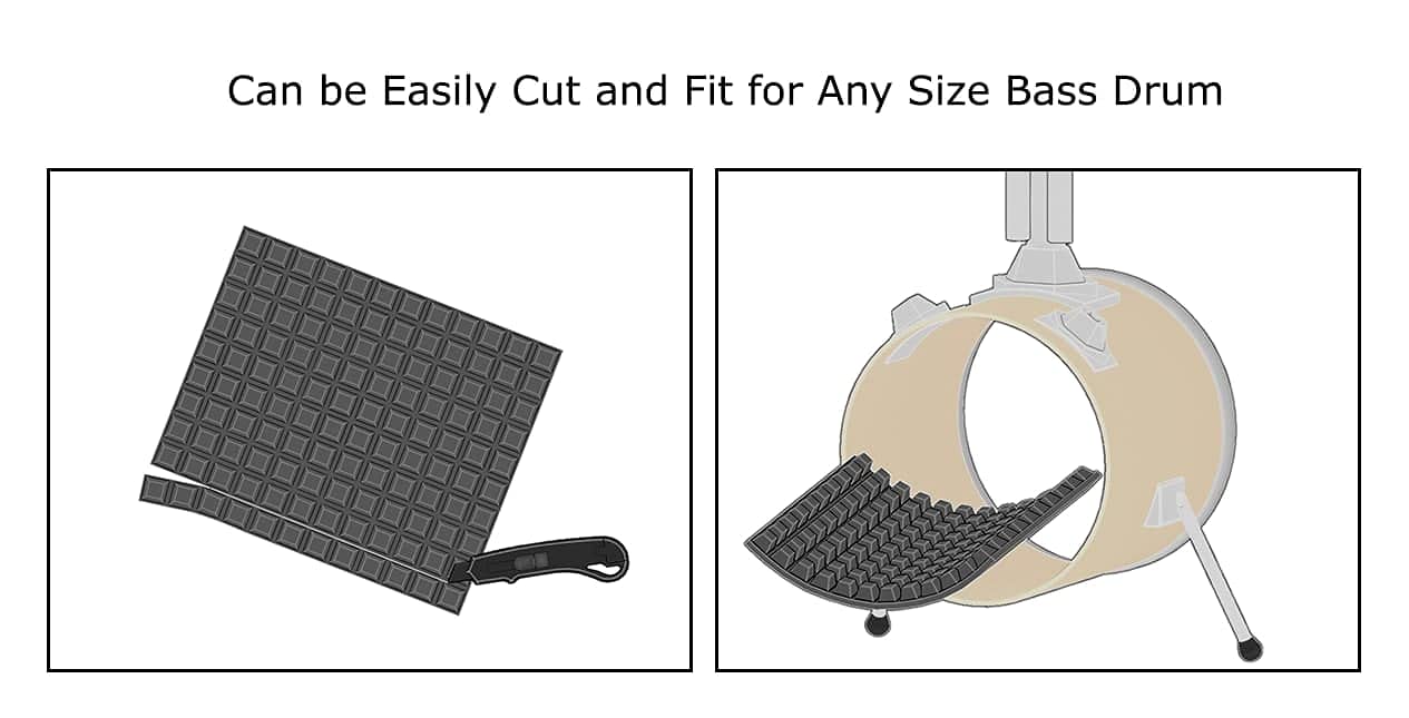 Drum Damper Muffling Pad for Bass Drum Sound Control | Kick Drum Absorber | 20''x 24''x2.1'' | Acoustic Foam