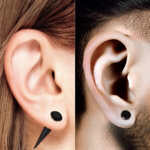 BIG GAUGES 2 Pairs Black Acrylic 16gauges 1.2 mm 0 g 8 mm Fake Plugs Taper Expander O-rings Piercing Illusion Plugs Cheater Ear BG4451