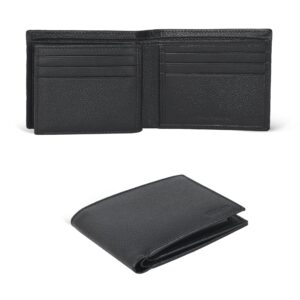 estalon thin leather wallet for men | minimalist design | multiple card holder | rfid blocked (coal)