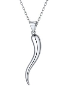 u7 italian horn pendant for car sterling silver lucky pepper pendant cornicelli necklace 18 inch