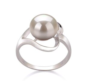 sadie white 9-10mm aa quality freshwater 925 sterling silver cultured pearl ring for women - size-7