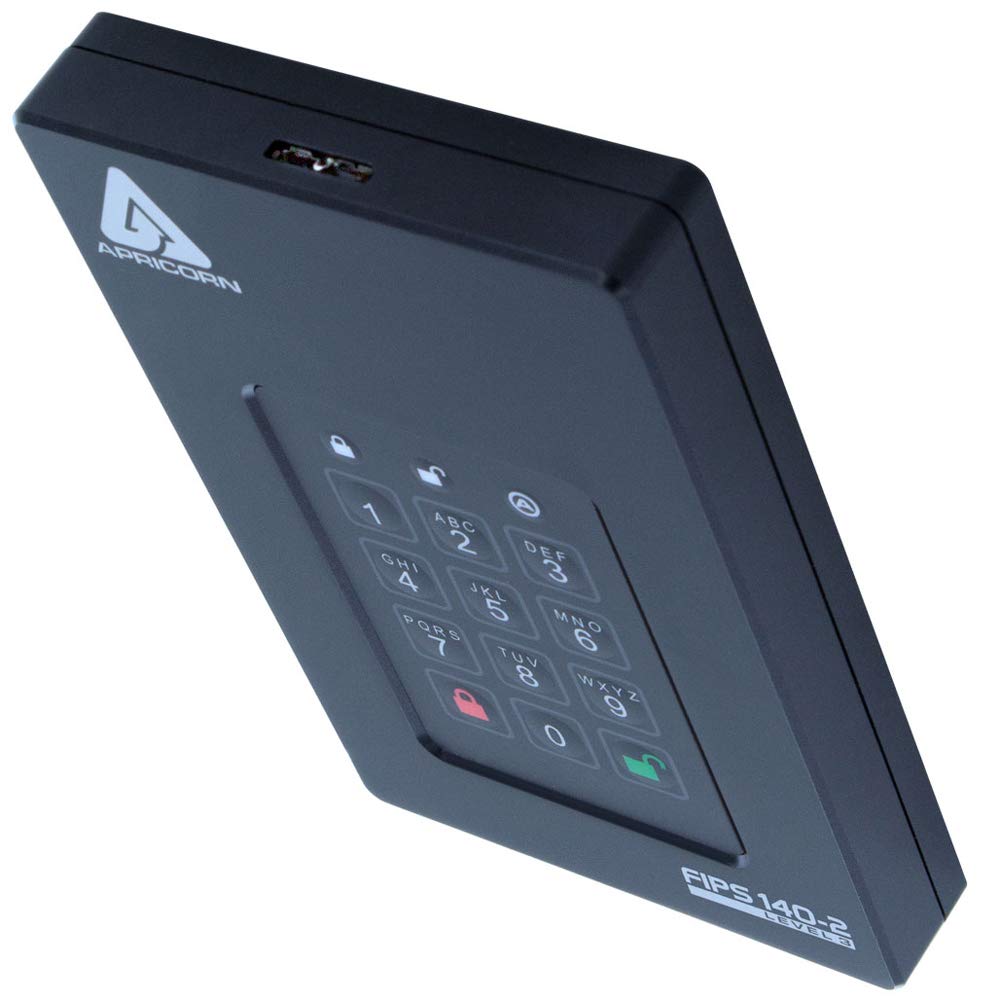 Apricorn 1TB Aegis Fortress L3- FIPS Level 3 Validated USB 3.0 Hardware Encrypted Portable Drive (AFL3-1TB)