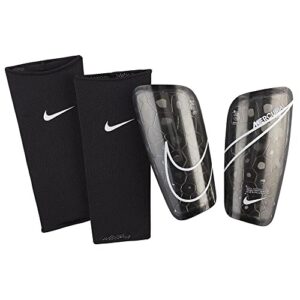 nike mercurial lite shin guard (black/black/white, medium)