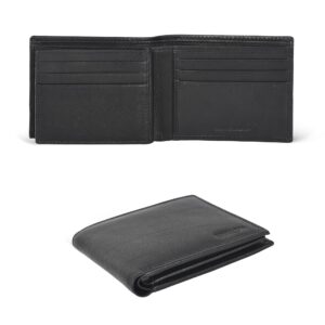 estalon thin leather wallet for men | minimalist design | multiple card holder | rfid blocked (brown)