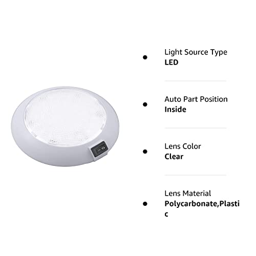 Advanced LED 4" White Plastic Dome Light (White and RED LEDs) w/Advanced SMD LED Technology Ideal for Marine, Boat, RV, Camper, Truck, Trailer Lighting, etc. // UV Inhibitors to Avoid Discoloration