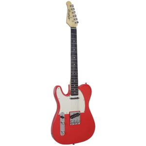 sawtooth classic et 60 ash body left-handed electric guitar, habanero