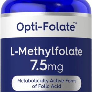 Carlyle L Methylfolate 7.5 mg | 60 Capsules | Optimized and Activated | Non-GMO, Gluten Free | Methyl Folate, 5-MTHF | by Opti-Folate